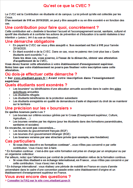 La Contribution à la Vie Etudiante et de Campus (CVEC) - Institut ...